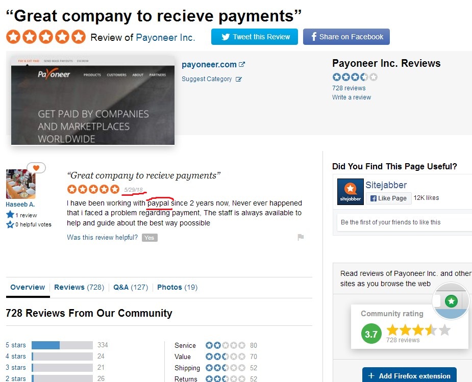 Payoneer Reviews - 3,737 Reviews of Payoneer.com | Sitejabber