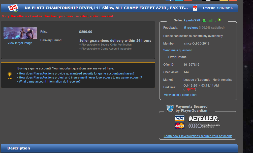 PlayerAuctions Reviews - 1,273 Reviews of Playerauctions.com | Sitejabber