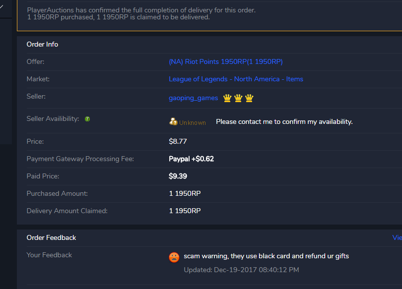 PlayerAuctions Reviews - 1,273 Reviews of Playerauctions.com | Sitejabber