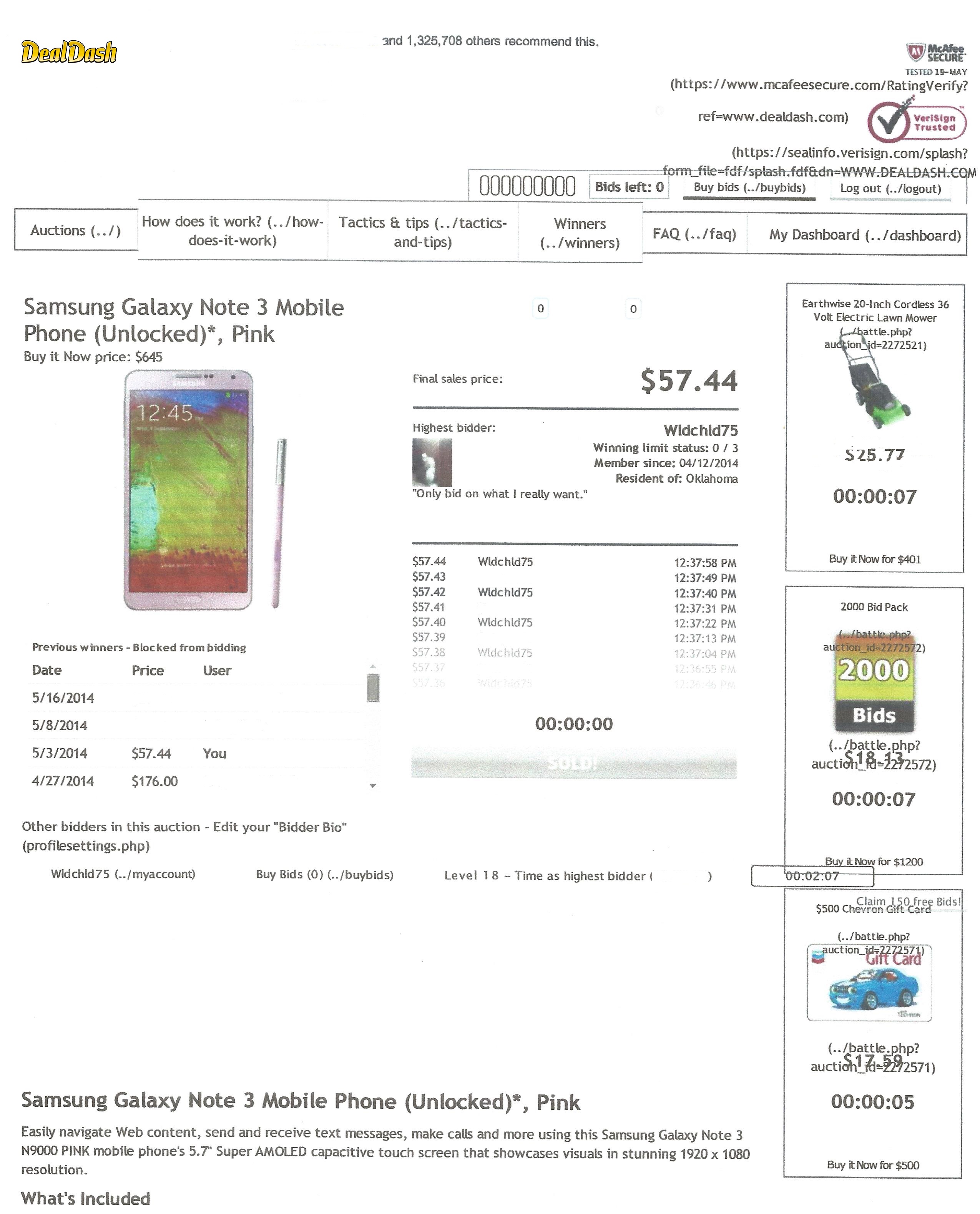 DealDash Reviews - 4,046 Reviews of Dealdash.com | Sitejabber