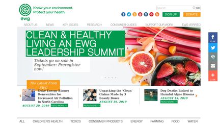 Environmental Working Group Reviews - 5 Reviews of Ewg.org | Sitejabber