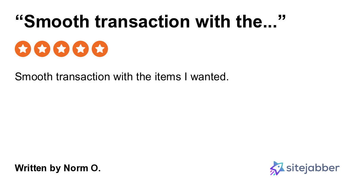 5-Star Review of DeployDepot: “Smooth transaction with the items I wanted”