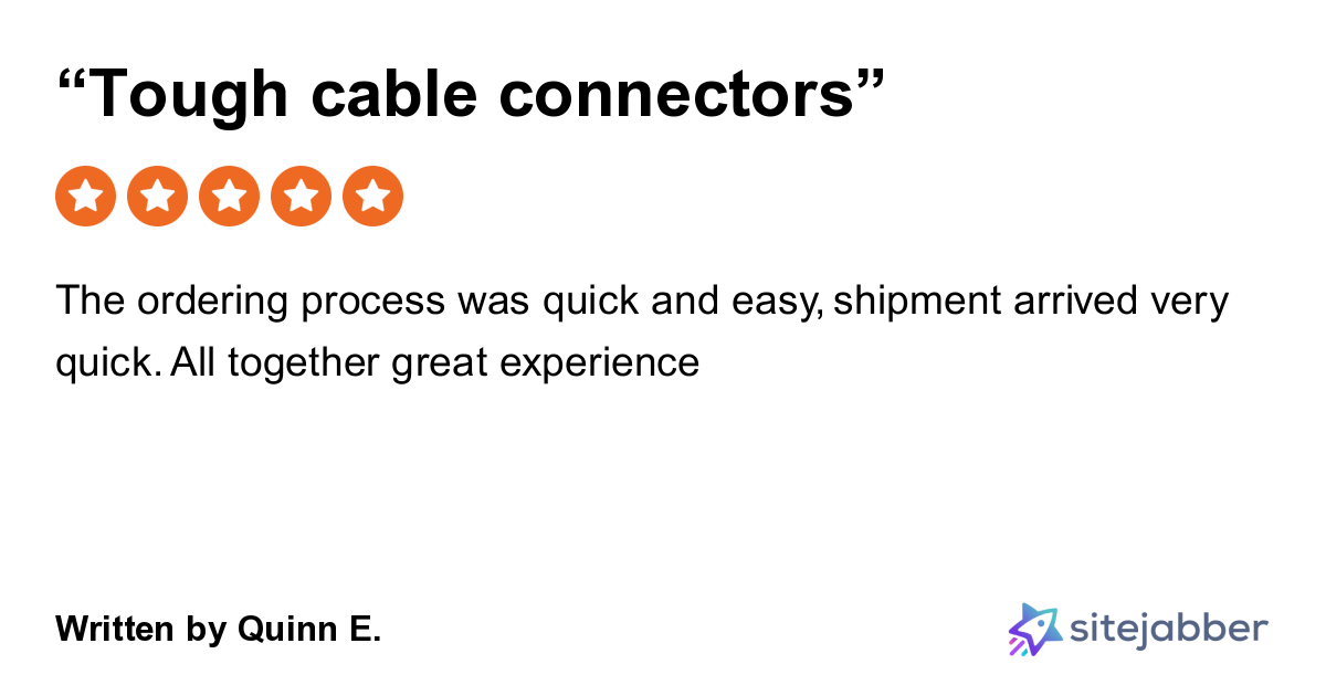 5-Star Review of DeployDepot: “Tough Cable Connectors”