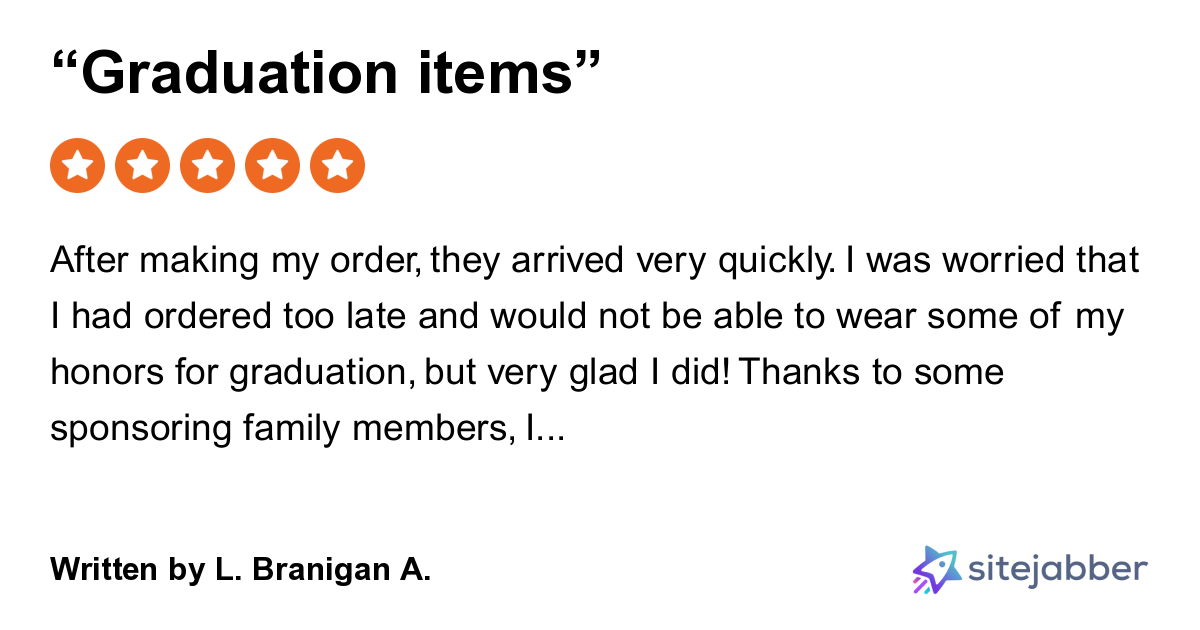 5-Star Review of Honor Society: “Graduation Items”