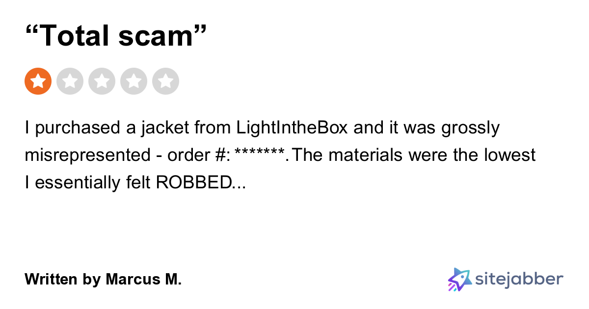 1-Star Review of LightInTheBox: “Total SCAM”