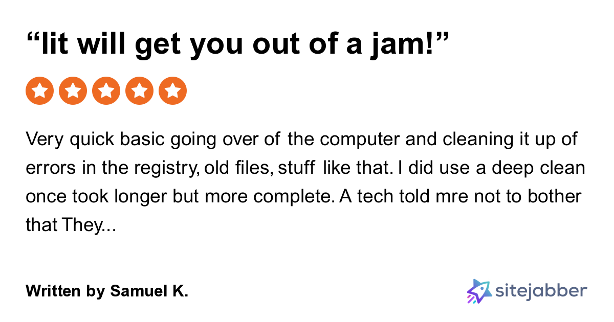 5-Star Review of MyCleanPC: “IIt will get you out of a jam!”