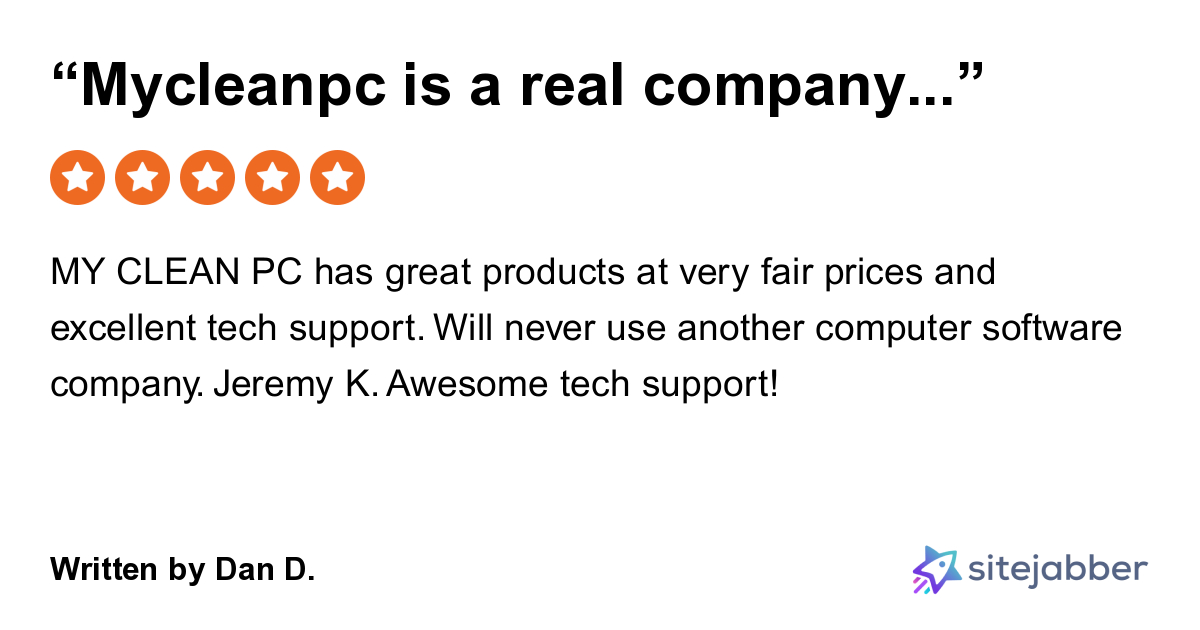 5-Star Review of MyCleanPC: “MyCleanPC is a REAL company with GREAT ...