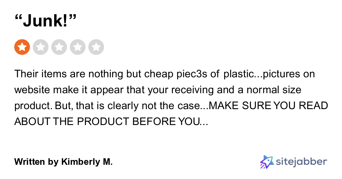 1-Star Review of Temu: “JUNK!”